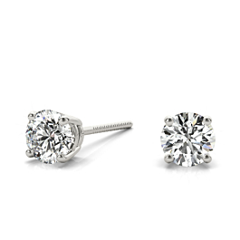 Certified Round 4-Prong Studs in 18K Gold - Clean Origin